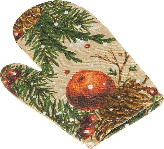 Bellatex Kuchyňská chňapka vánoční Zelená,Béžová,Oranžová 28x18 cm