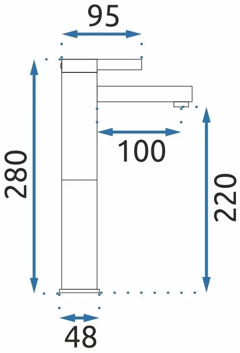Umyvadlová baterie REA POLO vysoká černá mat/zlatá