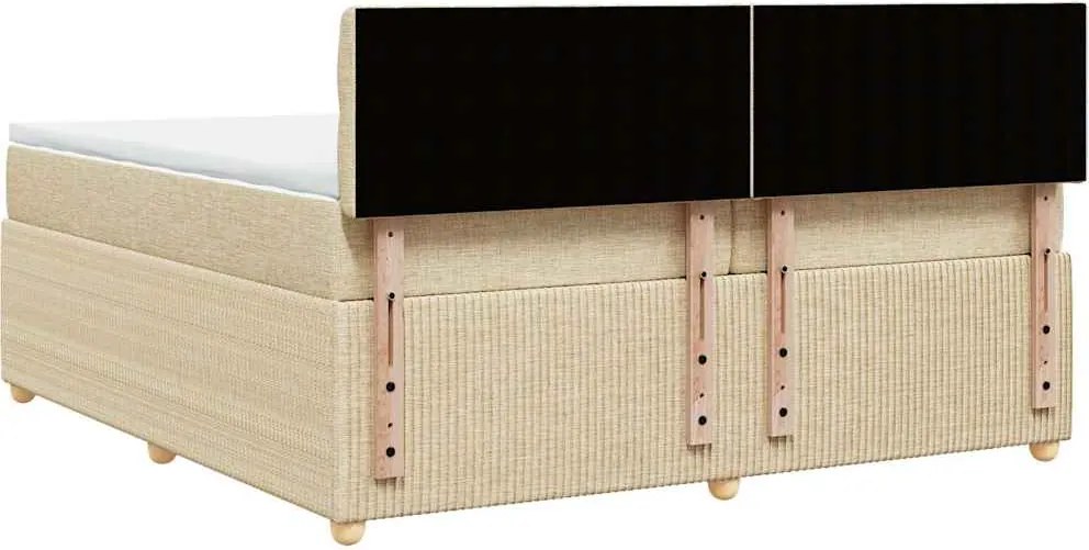 Box spring postel s matrací krémová 200x200 cm textil 3287575