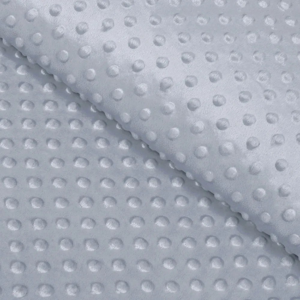 Dětská látka Minky 3D puntíky MKP-050 Stříbrnošedá - šířka 150 cm