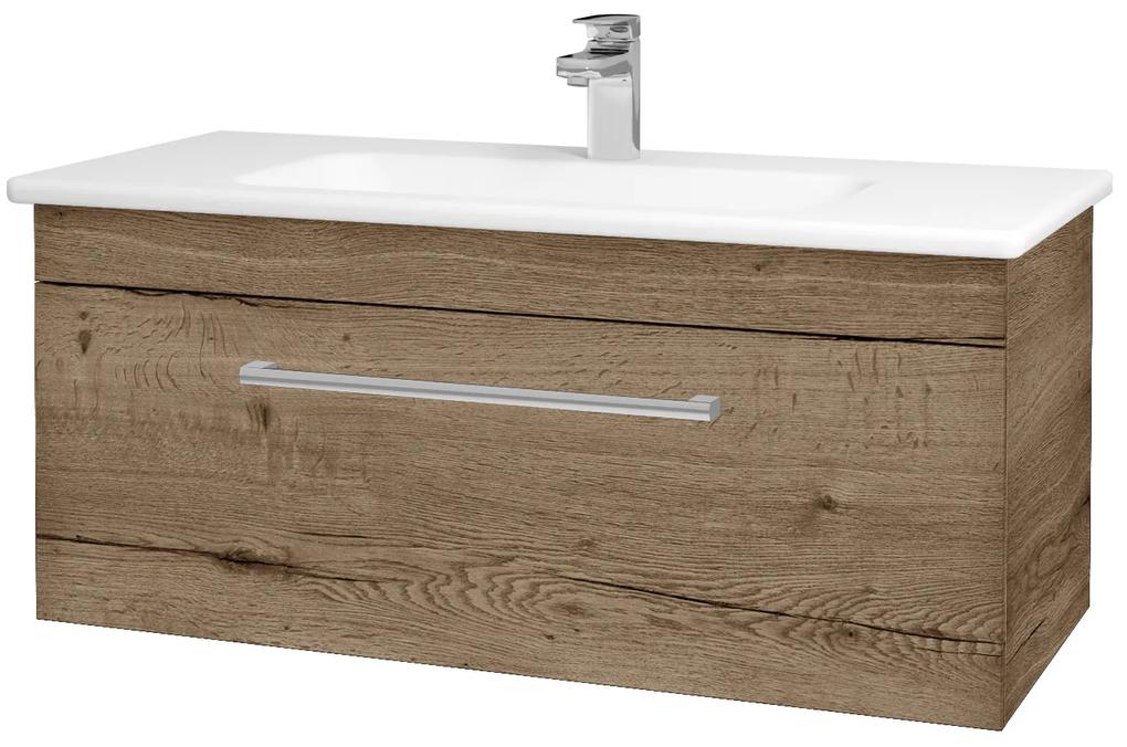 Dřevojas Koupelnová skříň ASTON SZZ 100 Varianta: N01 Bílá lesk / Úchytka T03 / D16 Beton tmavý