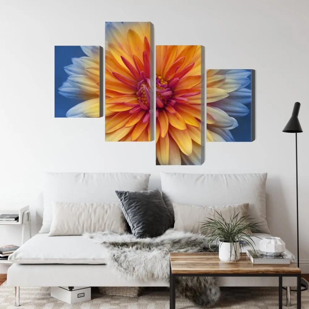 Vícedílný obraz Chryzantéma Květina Zblízka 3D Nedostatek Nedostatek Přírodní plátno 160x100