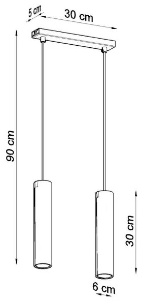 Sollux SL.0328 - Lustr na lanku LAGOS 2 2xGU10/10W/230V černá