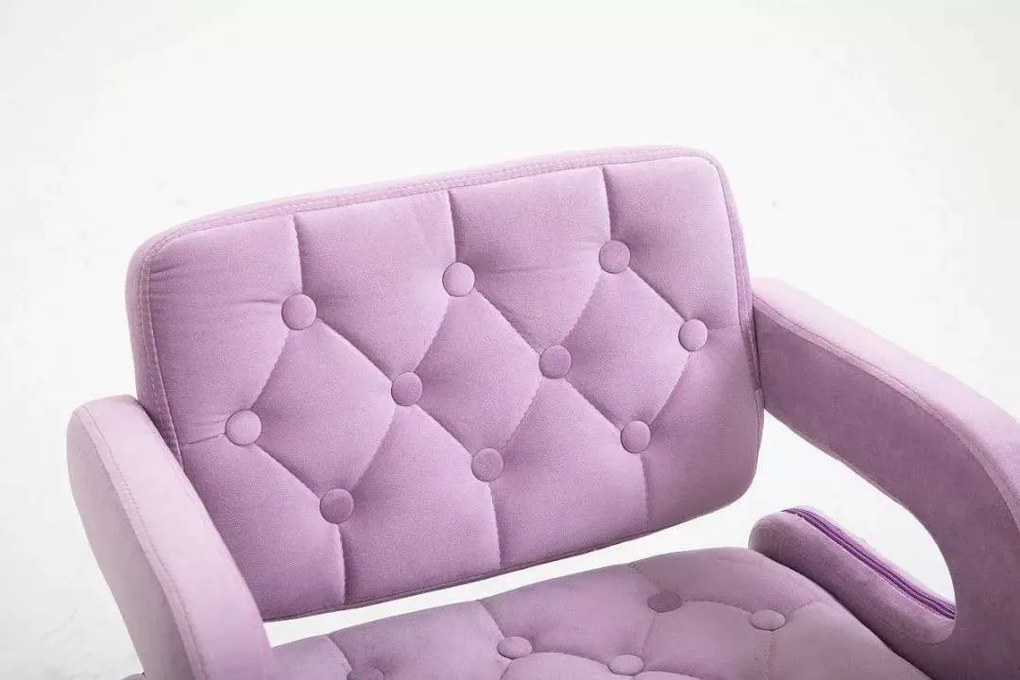 LuxuryForm DESIGN Barová židle ADRIA VELUR na černé kulaté podstavě - levandule