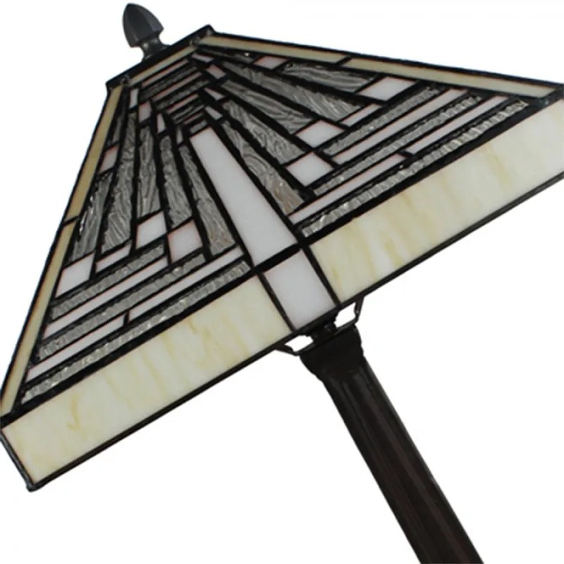 Pyramidová stolní lampa Tiffany Dina – 31x31x48 cm
