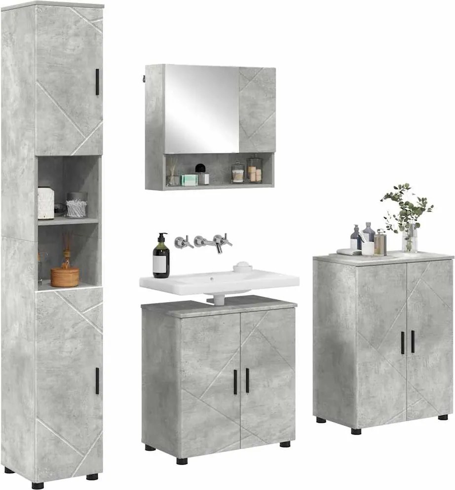 Sada koupelnového nábytku 4 ks Betonově šedá 61 x 35 x 64 cm 3393006