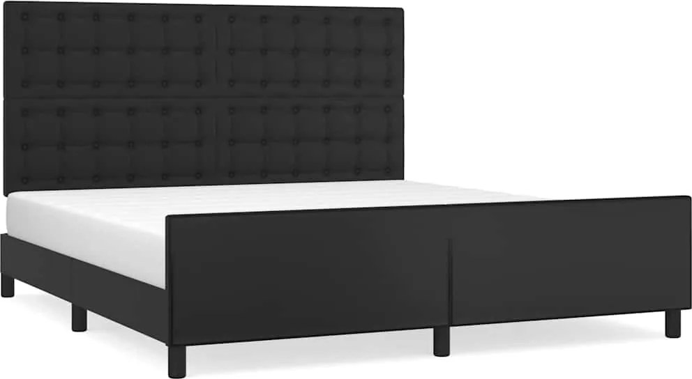 Rám postele s čelem černý 180x200 cm umělá kůže 3125585