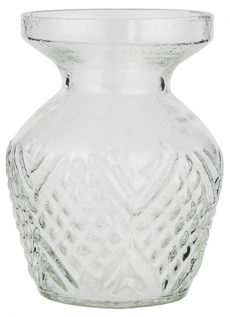 IB LAURSEN Skleněná váza Pattern Clear Wide, čirá barva, sklo