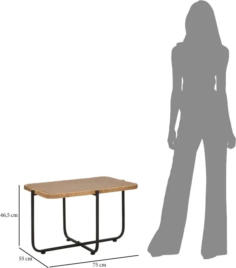 Konferenční stolek Cebu 75 cm černý/hnědý