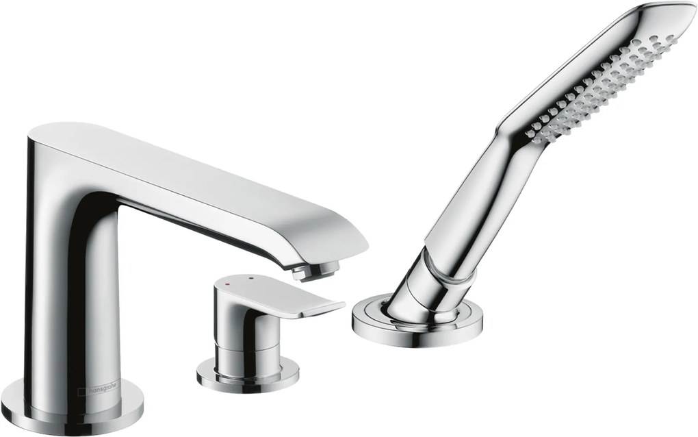Hansgrohe Metris New, baterie na okraj vany, 3-otvorová instalace, chromová, 31190000