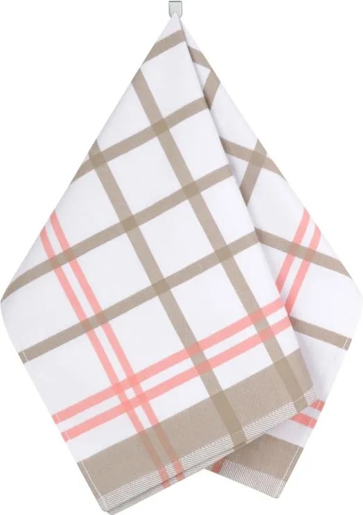 Bellatex Kuchyňská utěrka 1 ks Růžová,Béžová 50x70 cm