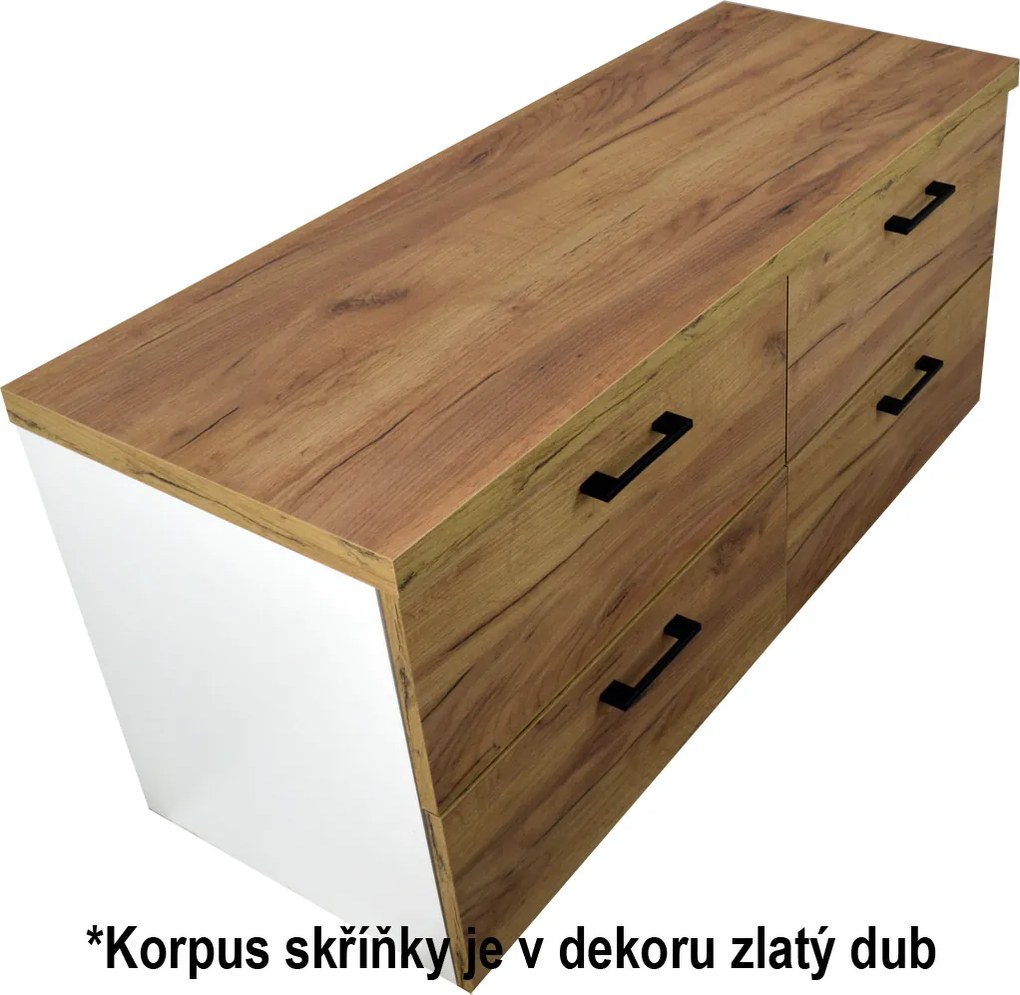 Comodo Koupelnová skříňka pod deskové umyvadlo Agria GO 120-HD - zlatý dub/zlatý dub
