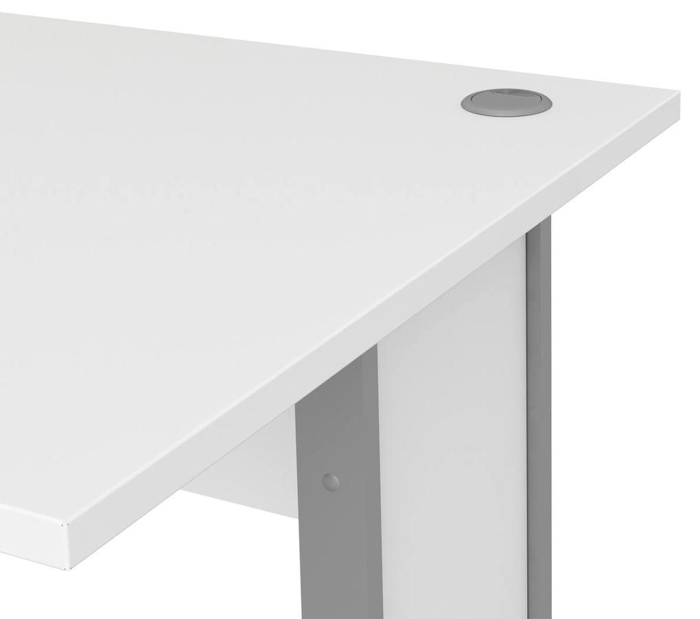 Kancelářský stůl Prima 80400/70 bílý/stříbrné nohy