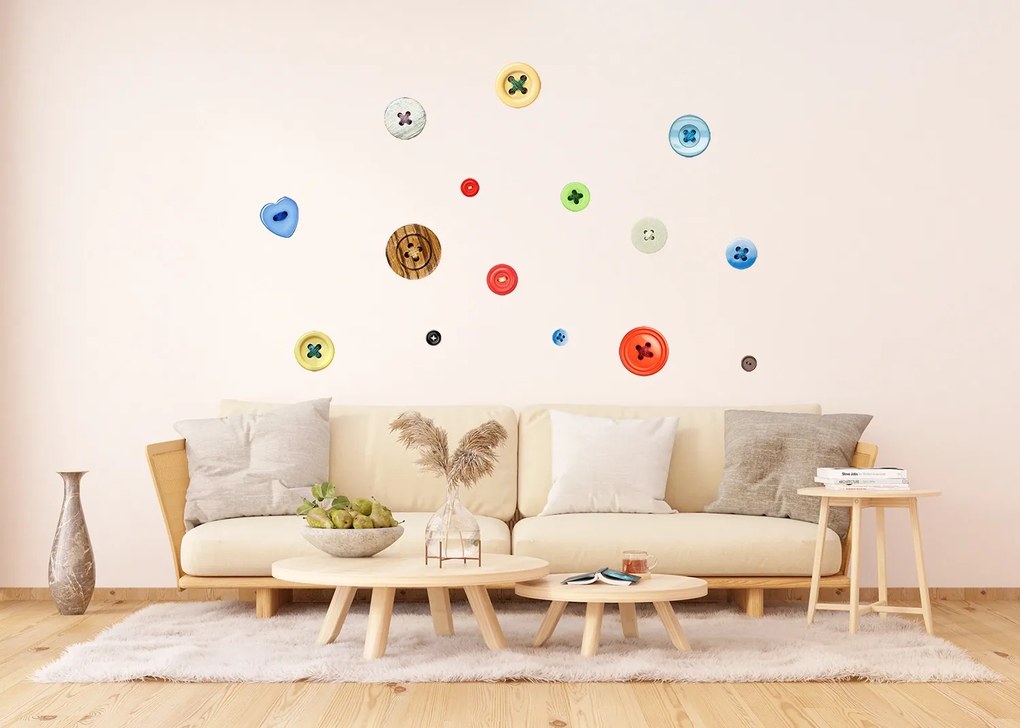 Samolepka na zeď Barevné Knoflíky | 65 x 85 cm | DF1027