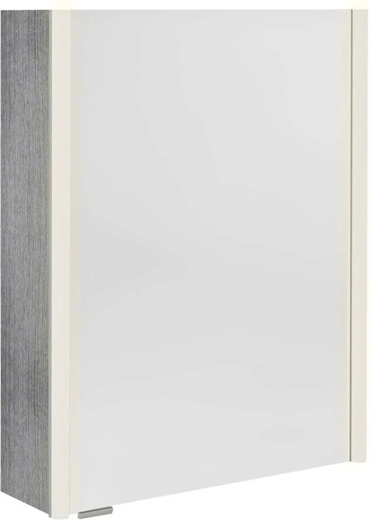 Sapho Alix - Zrcadlová skříňka s LED osvětlením 56x70x18 cm, 2x dvířka, P/L, dub stříbrný AX156-0011