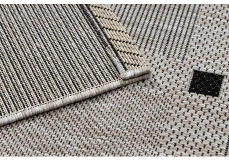 Dywany Luszczow Kusový koberec SIZAL FLOORLUX 20079 čtverce stříbrný / Černá Rozměr koberce: 60 x 110 cm