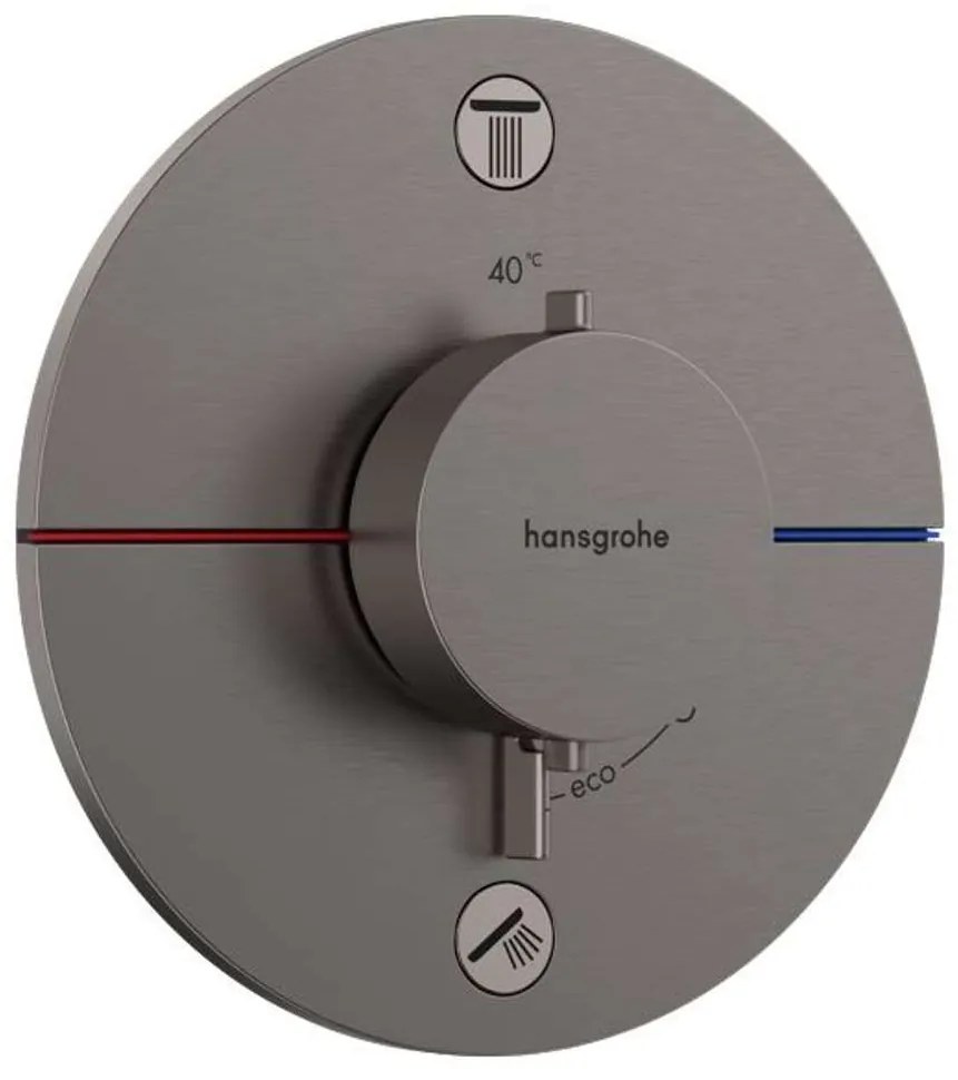 Hansgrohe ShowerSelect Comfort - Termostatická baterie pod omítku, pro 2 spotřebiče, kartáčovaný černý chrom 15554340