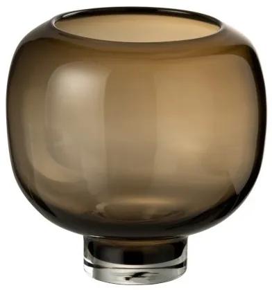 Hnědá skleněná váza / svícen Dark Brown L - 21*21*24 cm