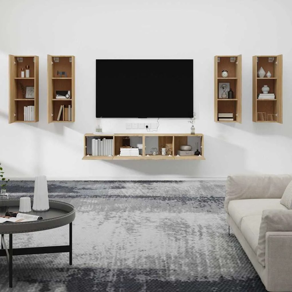 6dílný set TV skříněk dub sonoma kompozitní dřevo 3114344