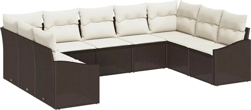 Set pohovek 9 ks Hnědá polyratan 3346878