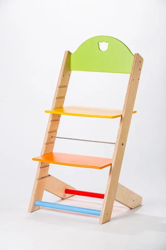 Lucas Wood Style rostoucí židle MIXLE -  přírodní/barevný mix rostoucí židle MIXLE: Medvídek