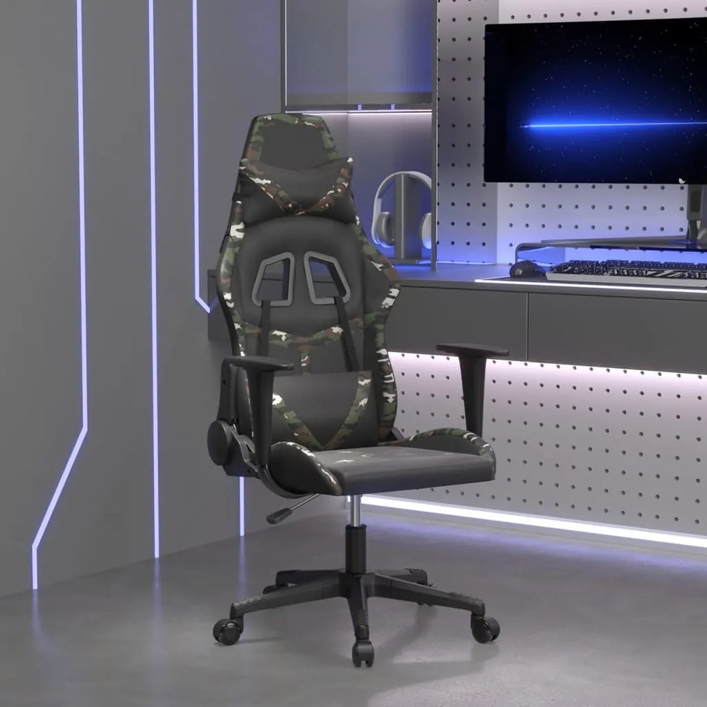 Herní židle černá a maskáčová umělá kůže 3143675