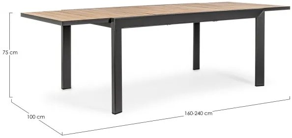 BIZZOTTO Rozkládací jídelní stůl BELMAR 160x100 cm antracit
