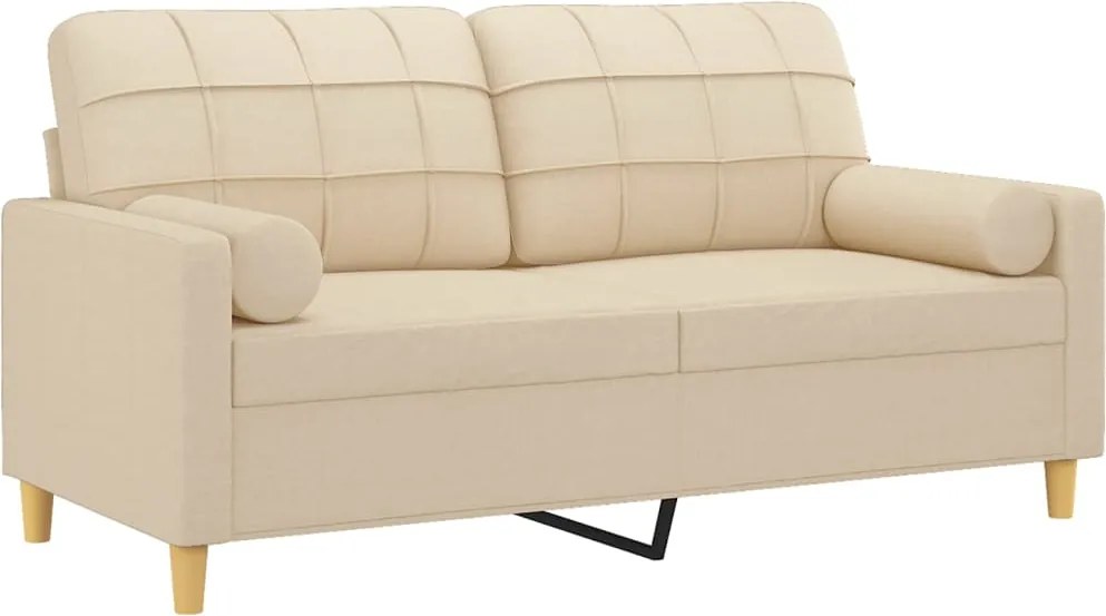 2místná pohovka s polštáři krémová 140 cm textil 3200784
