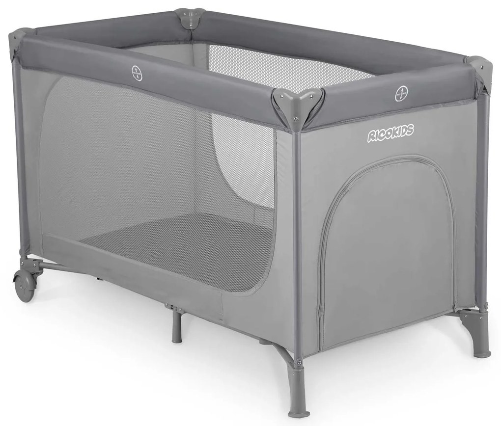 Ricokids Cestovní postýlka 125 x 65 x 78 cm RK-240 šedá