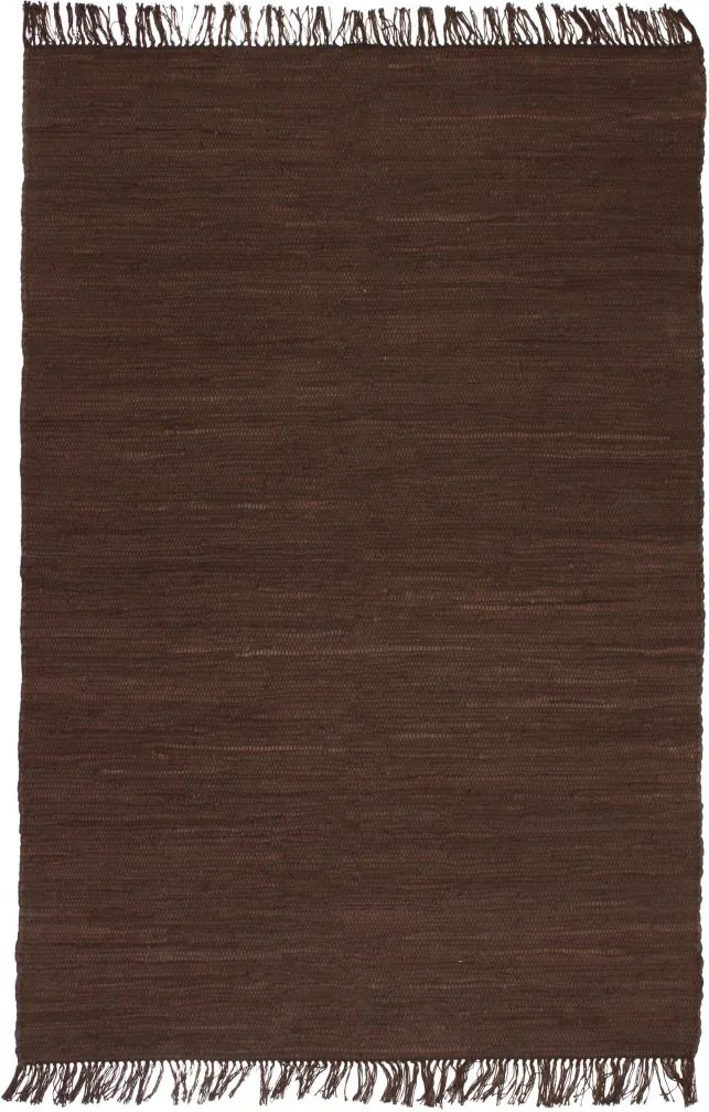 Ručně tkaný koberec Chindi bavlna - hnědý | 120x170 cm