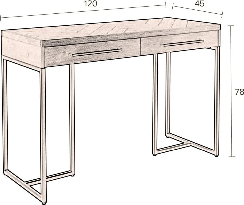 Konzolový stolek v dekoru akácie v tmavě přírodní barvě 45x120 cm Class – Dutchbone