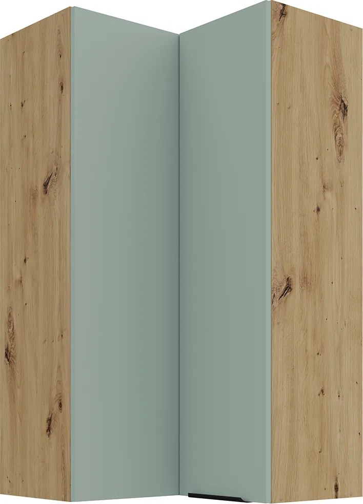 ARIA st | horní kuchyňská skříňka 60x60 GN-108 2F (90°) rohová s policemi | EXTRA VYSOKÁ | 60x60 cm | artisan/aquamarine