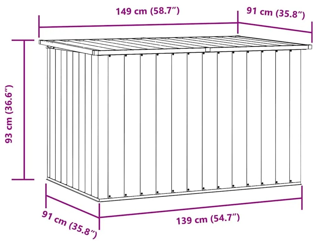 vidaXL Marketos Zahradní úložný box šedý 149 x 99 x 93 cm