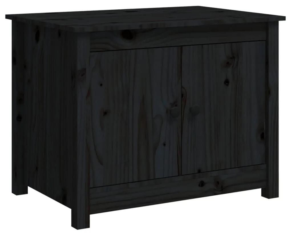 820930 vidaXL Konferenční stolek černý 71 x 49 x 55 cm masivní borové dřevo