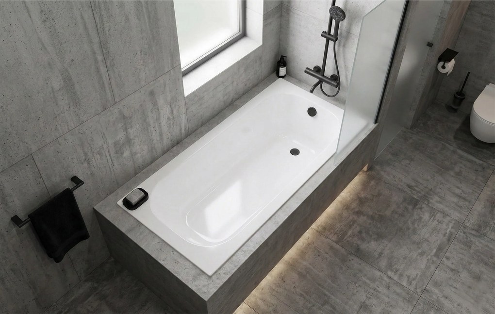 Erga Pureline-O, vana 1700x700x400 mm bez nožiček, bílá lesklá, ERG-V07-PURELINE-O-170x070-WH