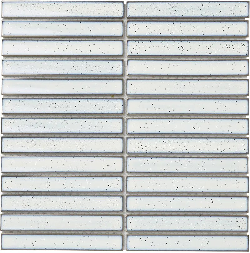 The Mosaic Factory Keramická mozaika bílá Mozaika White Speckle 2x14,5 (29,6x29,9) cm - SEF20100
