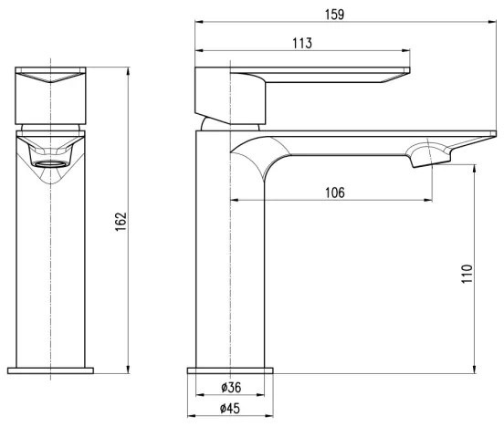 RAV Slezák NL126.0 - Umyvadlová baterie NIL 16,2 cm lesklý chrom