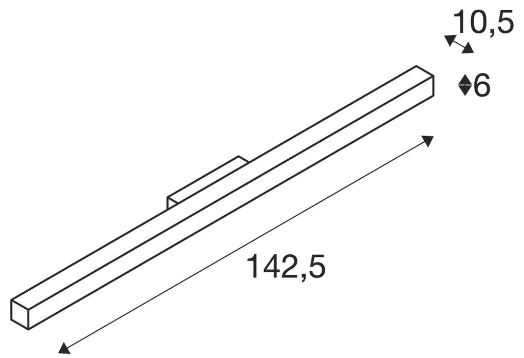 SLV 1000670 Q-line, stříbrnošedé lineární nástěnné svítidlo, 42W LED 3000K, délka 142,5cm