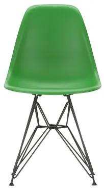 Eames Plastic Chair DSR černě lakovaná zelená černé na tvrdou podlahu Vitra
