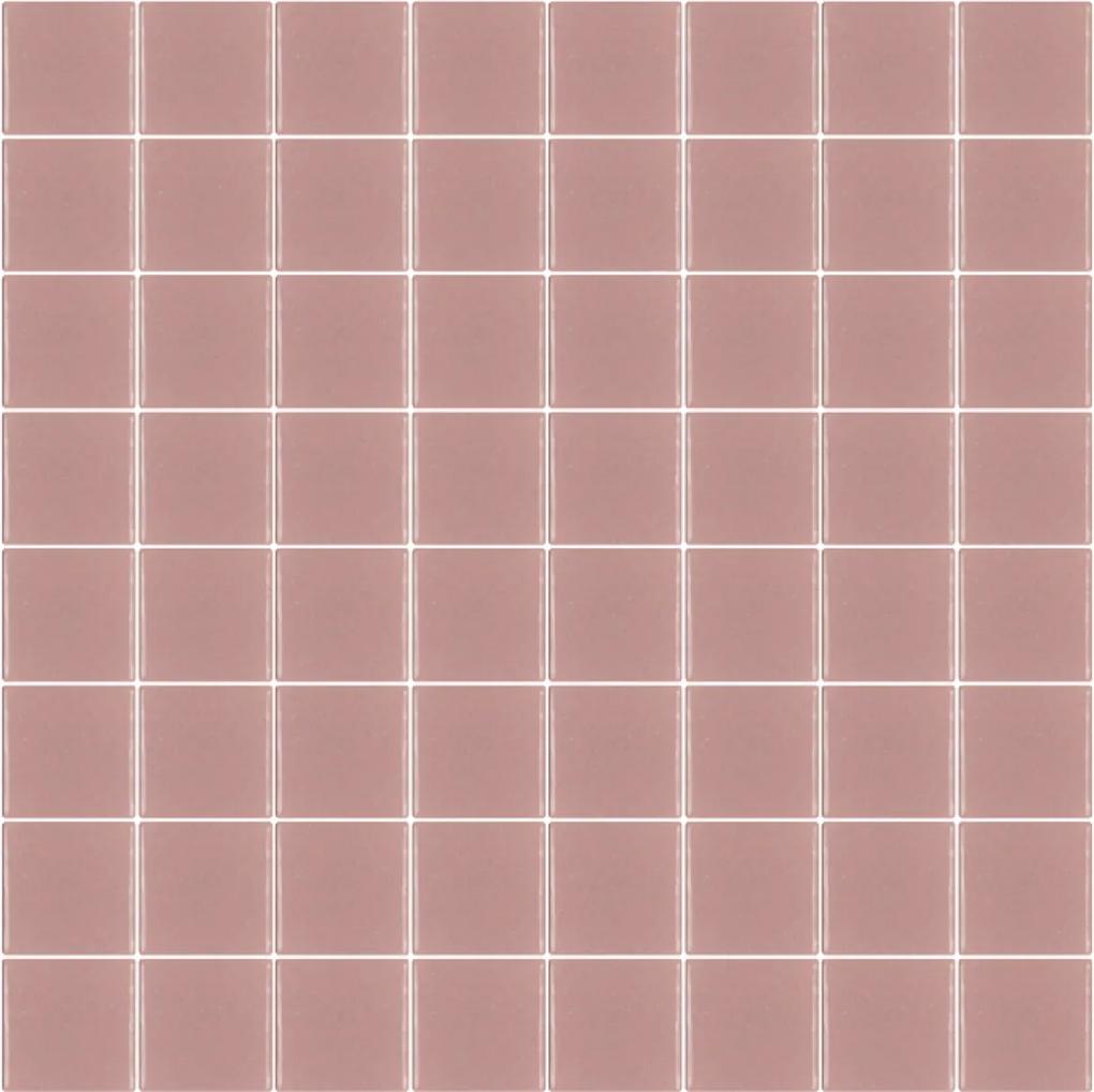 Hisbalit Skleněná mozaika růžová Mozaika 166A LESK 4x4  4x4 (32x32) cm - 40166ALH