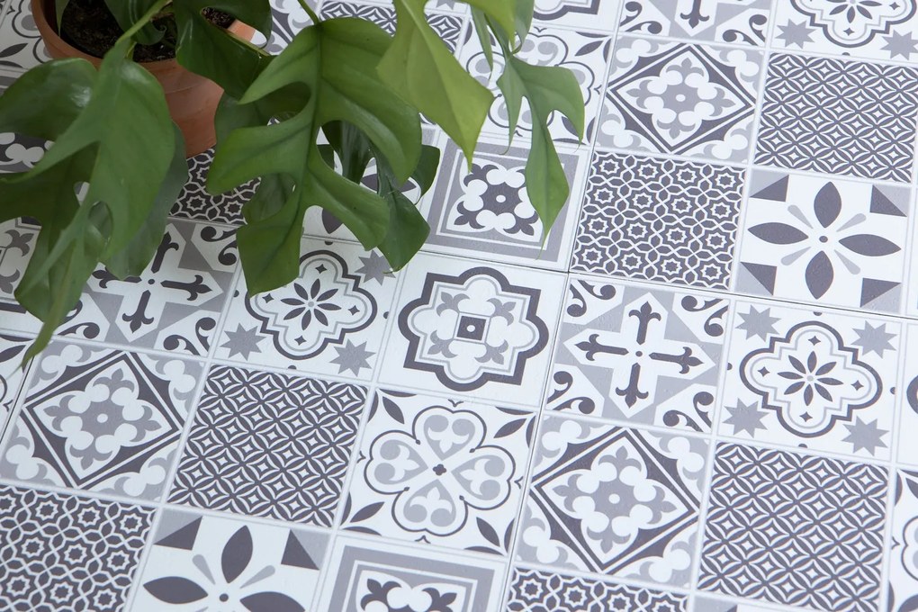 D-c-fix Podlahové samolepící čtverce - Kostky šedobílé rozměr 30,5x30,5 cm, balení 11ks, 2745061