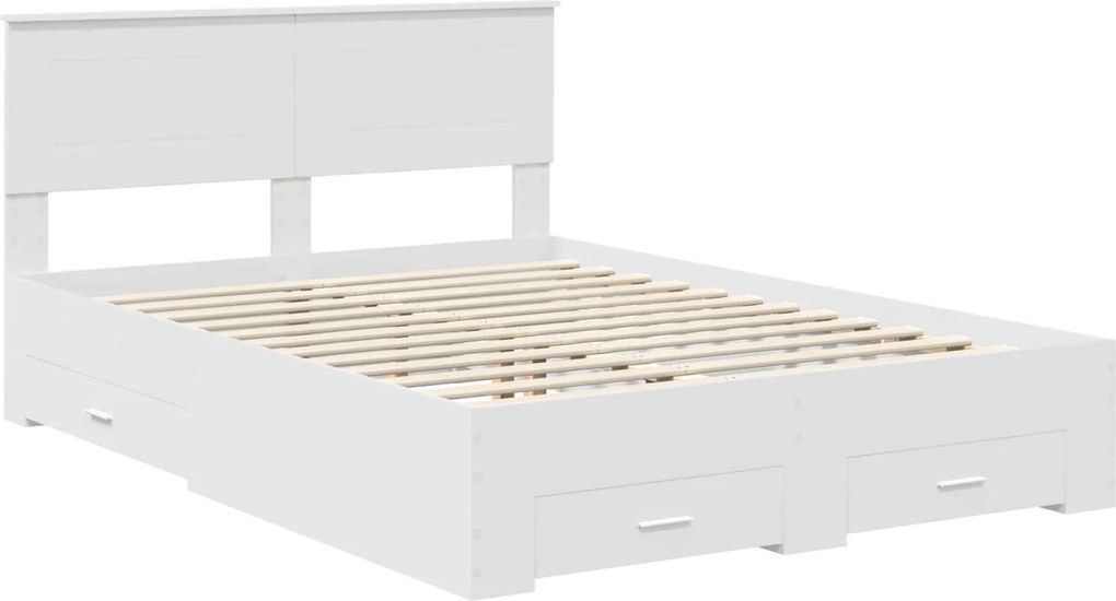 Rám postele se zásuvkou Bílá 140 x 190 cm Kompozitní dřevo 3408254