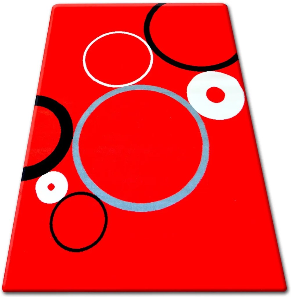 Kusový 3D koberec Flash Bubles červený 160x225