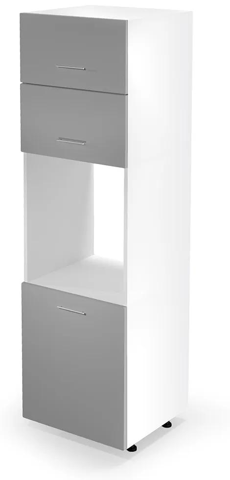 Dolní skříňka vysoká Vento DP-60/214, bílá / šedá