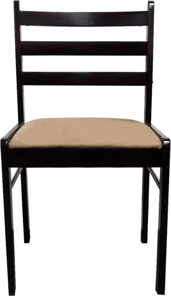 vidaXL Jídelní židle 2 ks masivní kaučukovníkové dřevo a samet [242028] Barva: Hnědá