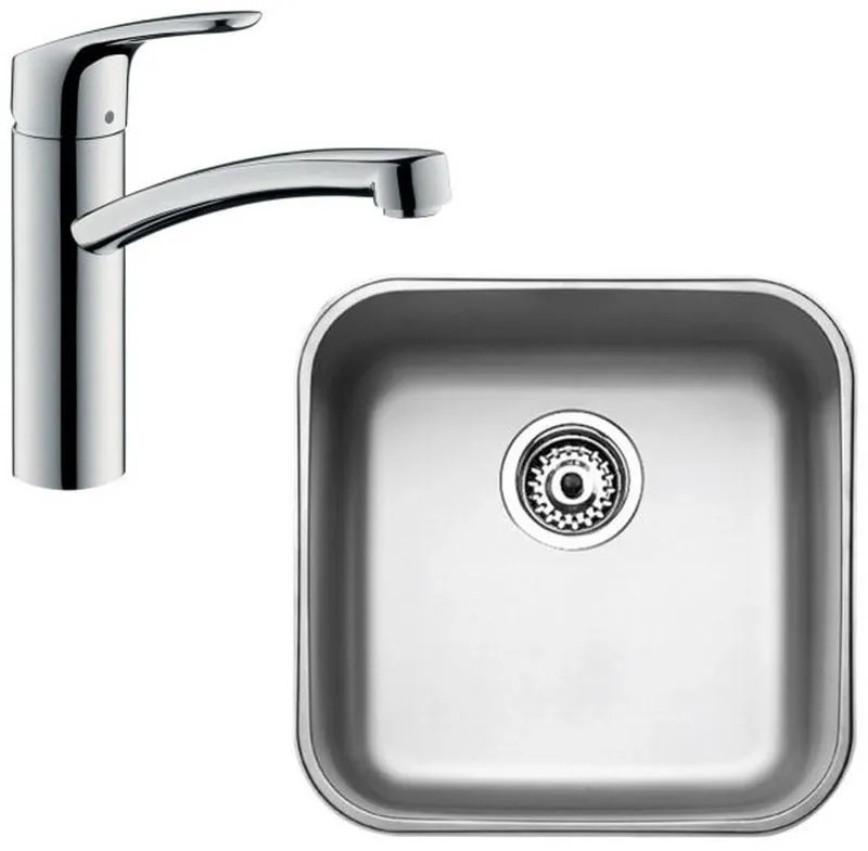 Set kuchyňská baterie Hansgrohe Focus M41 31806000, ocelový dřez Teka Be 10125005