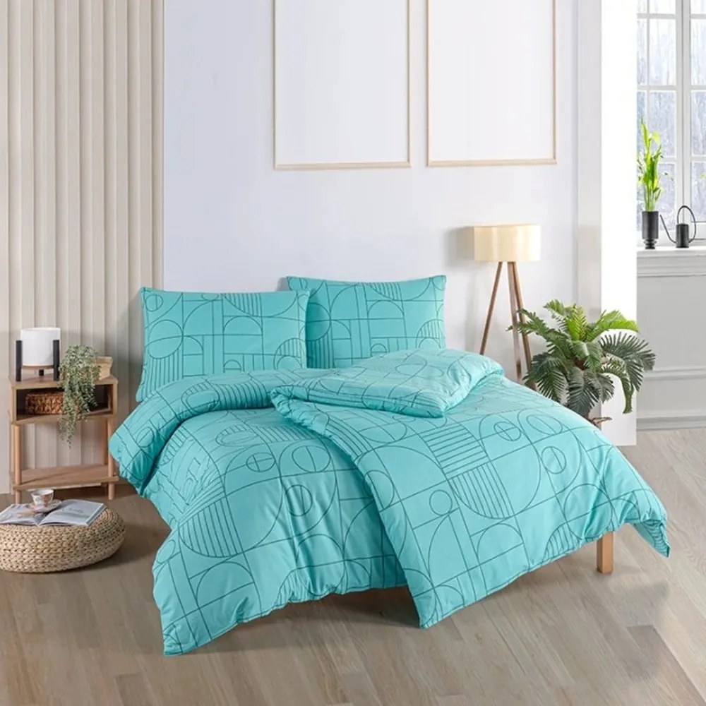 Bavlněné ložní povlečení Geo Aquatic Awe - 100% bavlna Renforcé - 70 x 90 cm + 140 x 200 cm