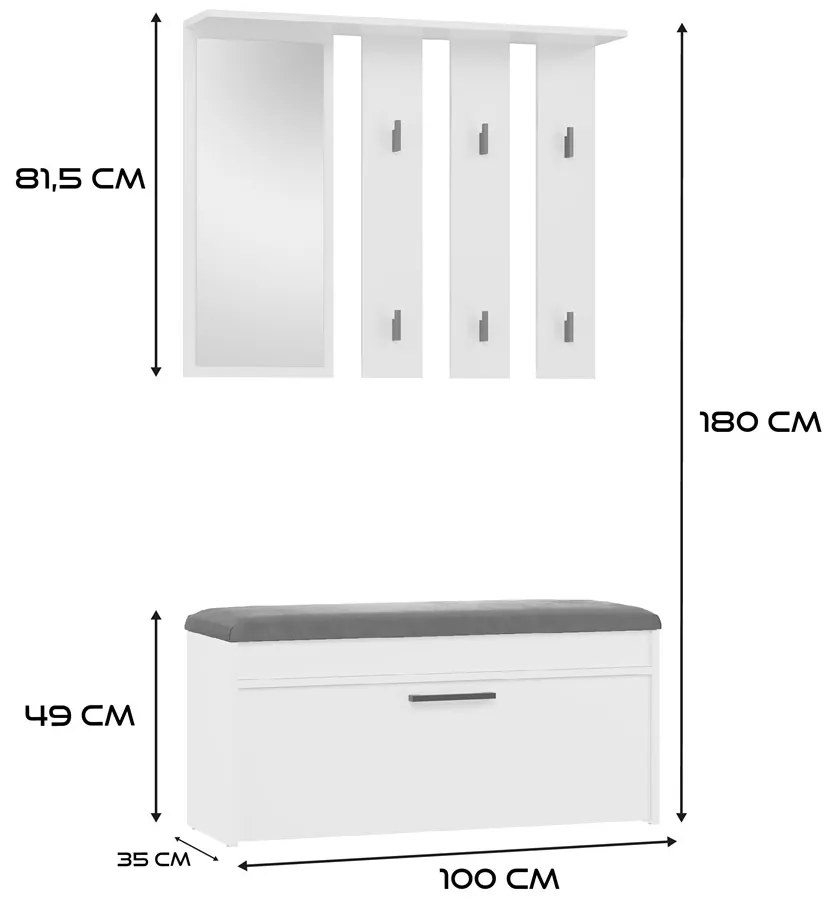 FALCO Předsíňová sestava Pargas Odstín: Antracit/dub artisan