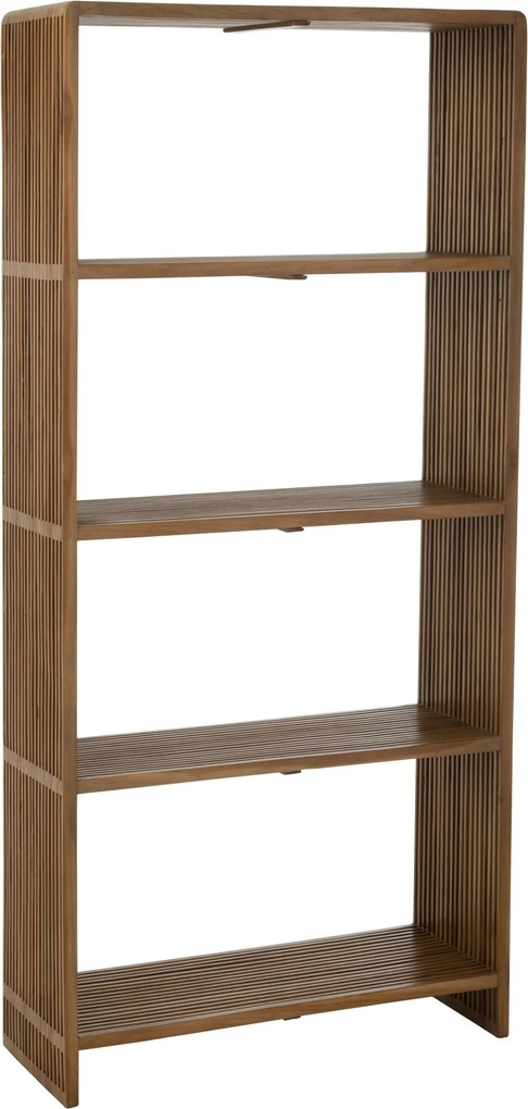 Knihovna J-line Cubic 4 police z přírodního teaku – 88*35*190 cm