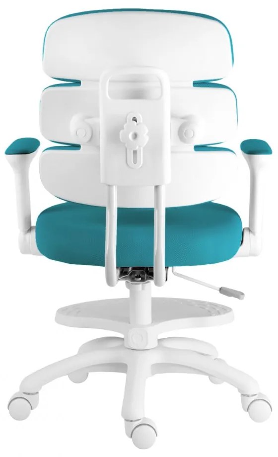 Dětská rostoucí židle Neoseat KIDDY THREE — látka, pratelný potah, tyrkysová (rozbaleno)